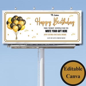 Birthday Event Ticket Template, EDITABLE DIY Event Printable, Birthday ...