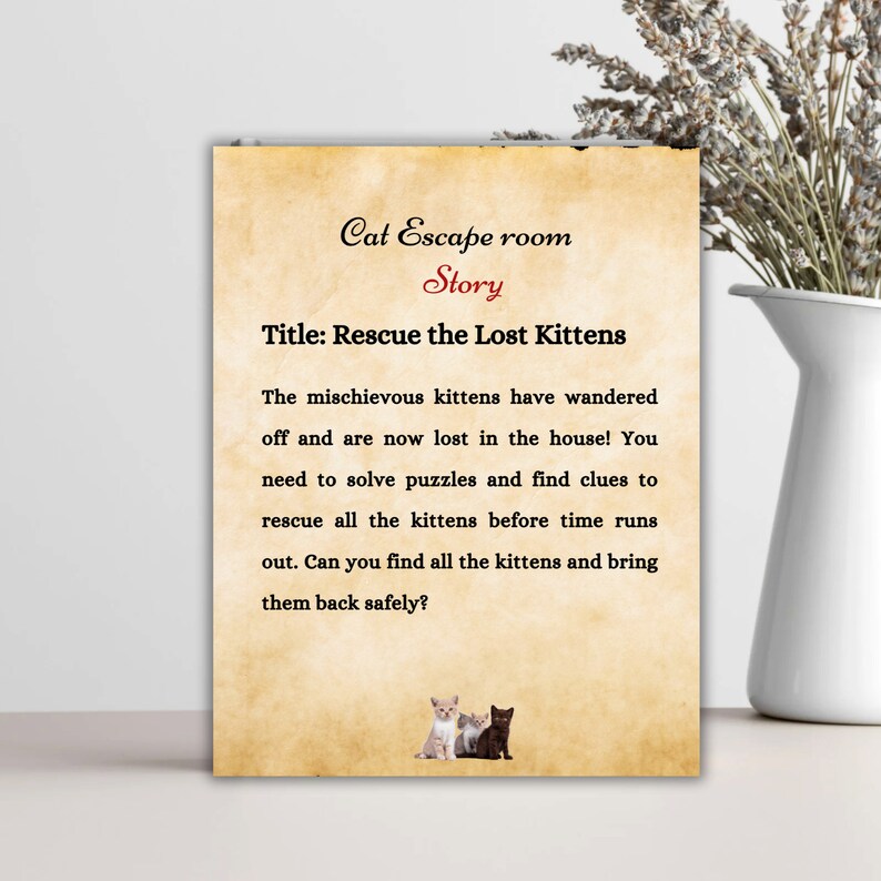 Printable Cat Cafe Escape Room, DIY Party Game (instant Download) - Etsy
