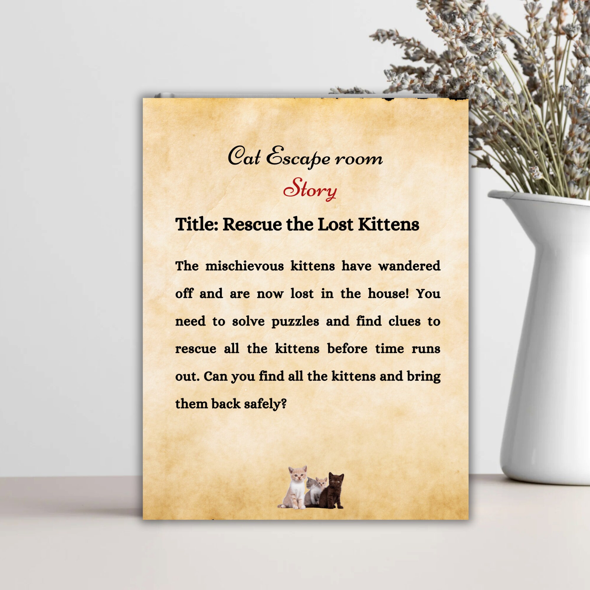 Printable Cat Cafe Escape Room, DIY Party Game (instant Download) - Etsy