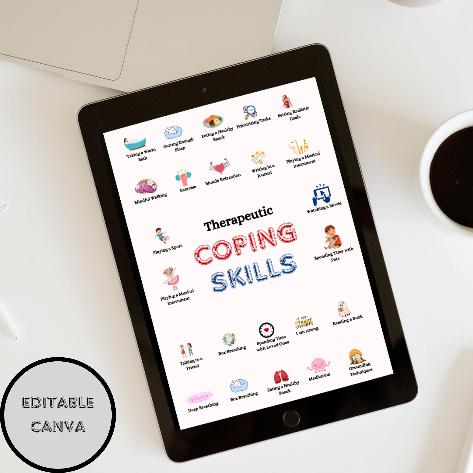 Printable Coping Skills Poster | Therapy, Mental Health (instant ...
