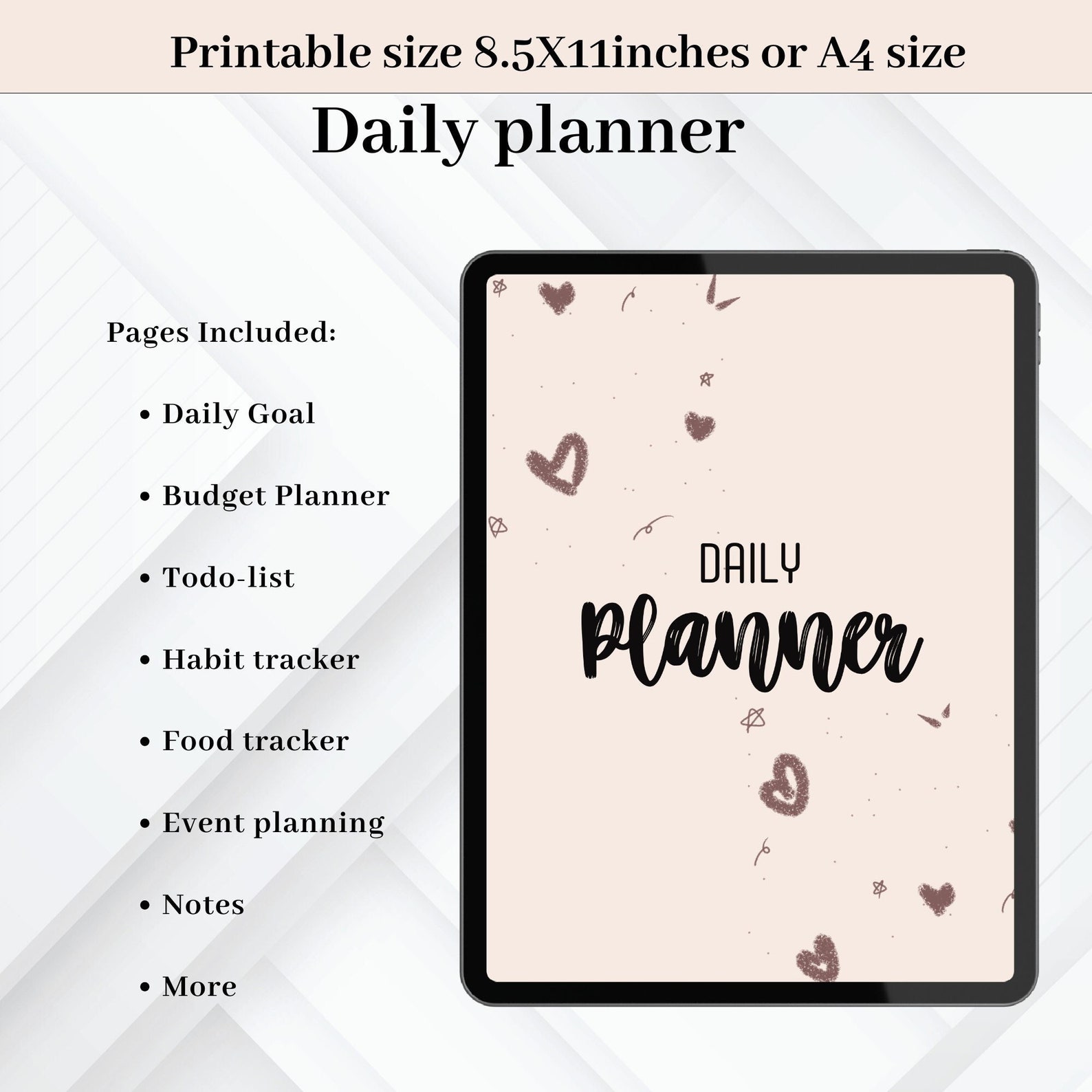 Printable Daily Planner | Productivity, Goals, and Gratitude (digital ...