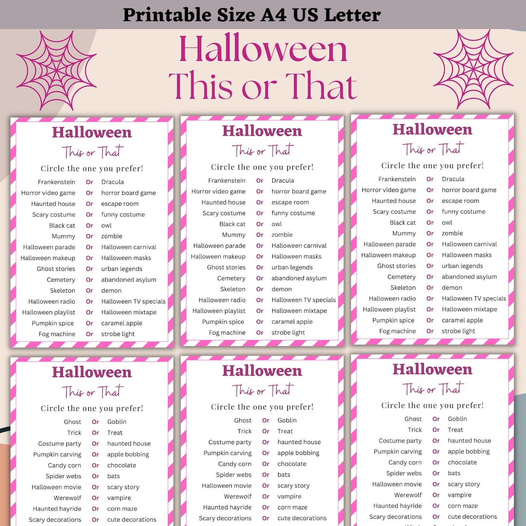 Halloween This or That Game for Kids, Halloween Party Game, Would You ...