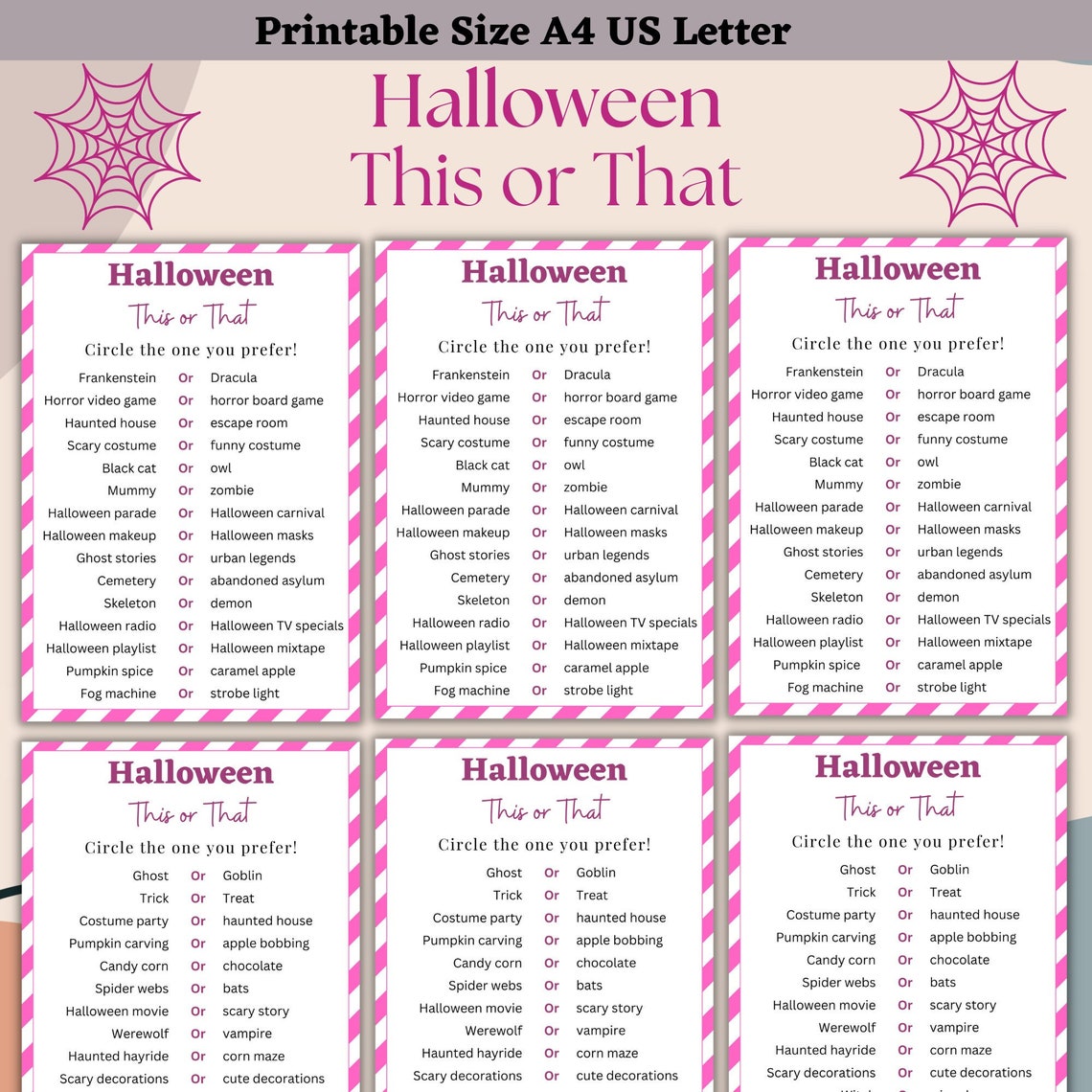 Halloween This or That Game for Kids, Halloween Party Game, Would You ...