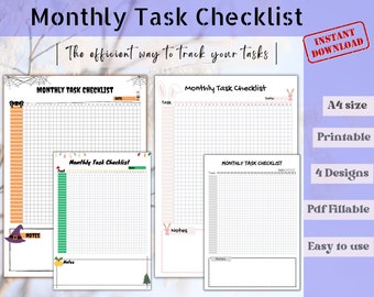 Editable Monthly Check List - Etsy