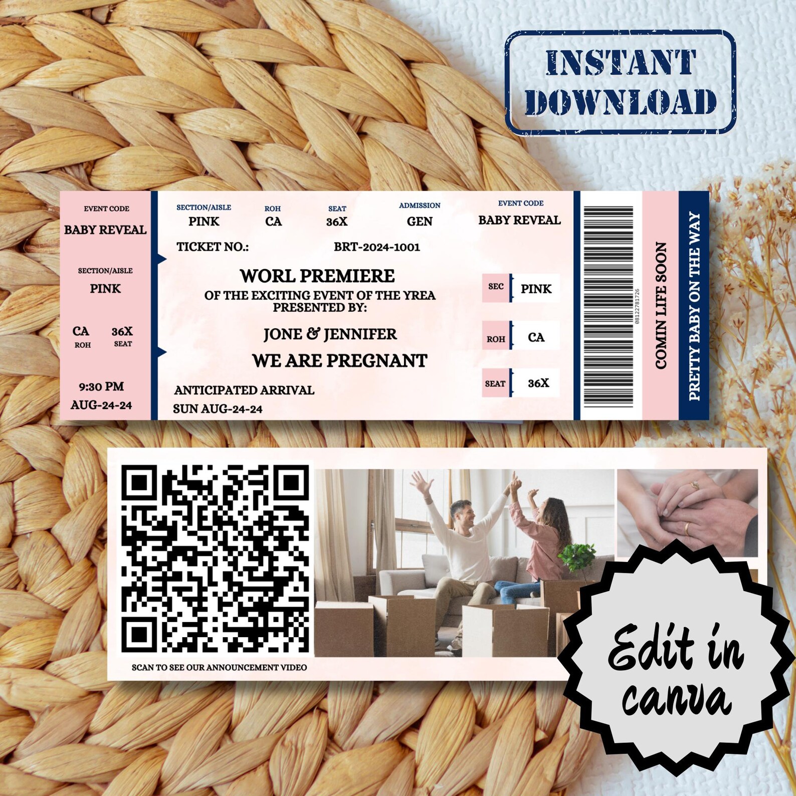 Editable Birthday Ticket | Editable Birthday Ticket Template | DIY ...