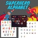 Printable Superhero Letters - Customizable Superhero Alphabet for Kids ...