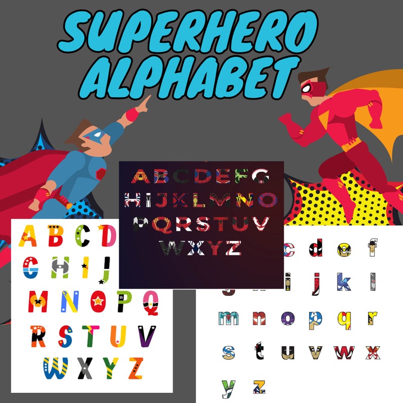Printable Superhero Letters - Customizable Superhero Alphabet for Kids ...