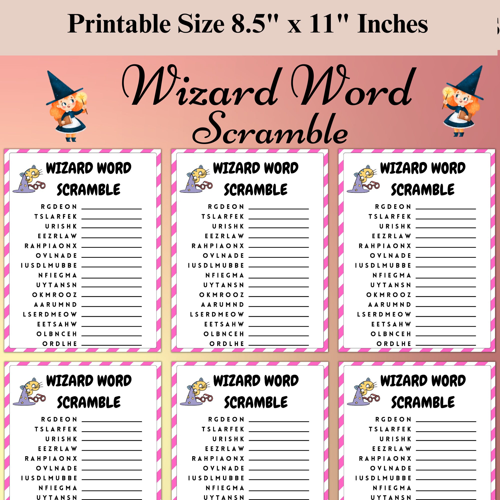 Wizard Word Scramble – Magical Word Puzzle (digital Download) - Etsy