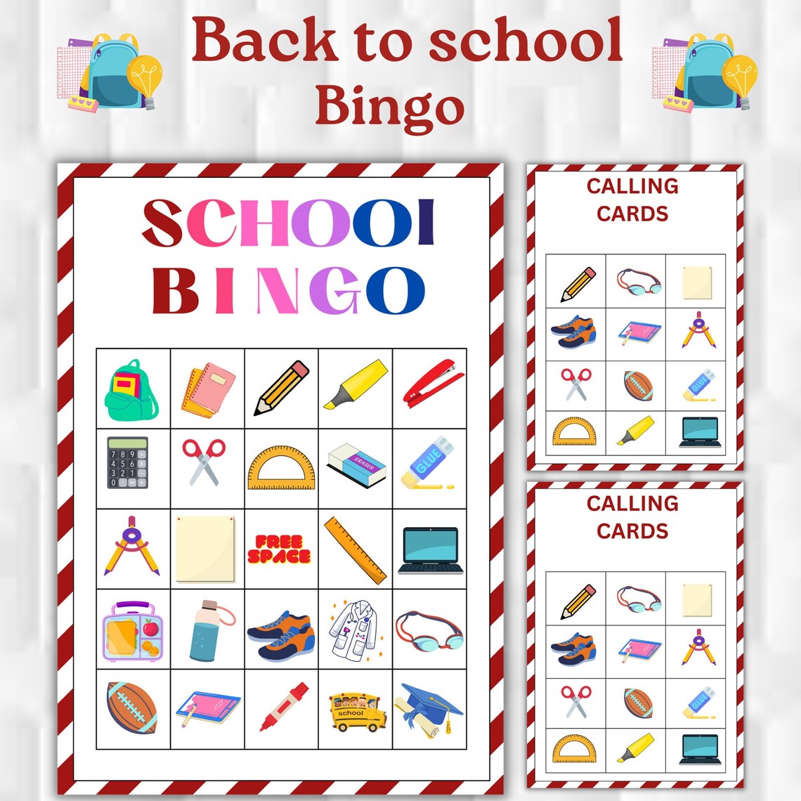 Back to School Game, School Bingo, Printable Bingo, Back to School ...