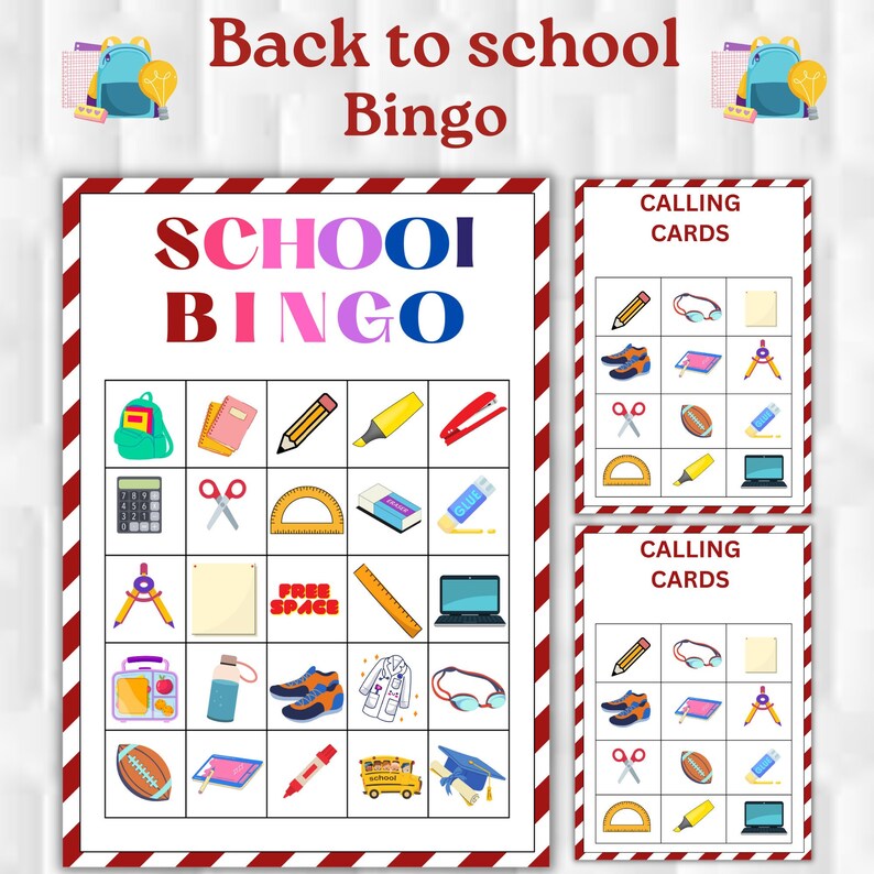 Back to School Game, School Bingo, Printable Bingo, Back to School ...