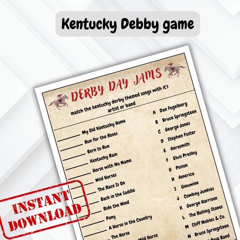Derby Day Jams - Kentucky Derby Music Matching Game | Kentucky Derby ...