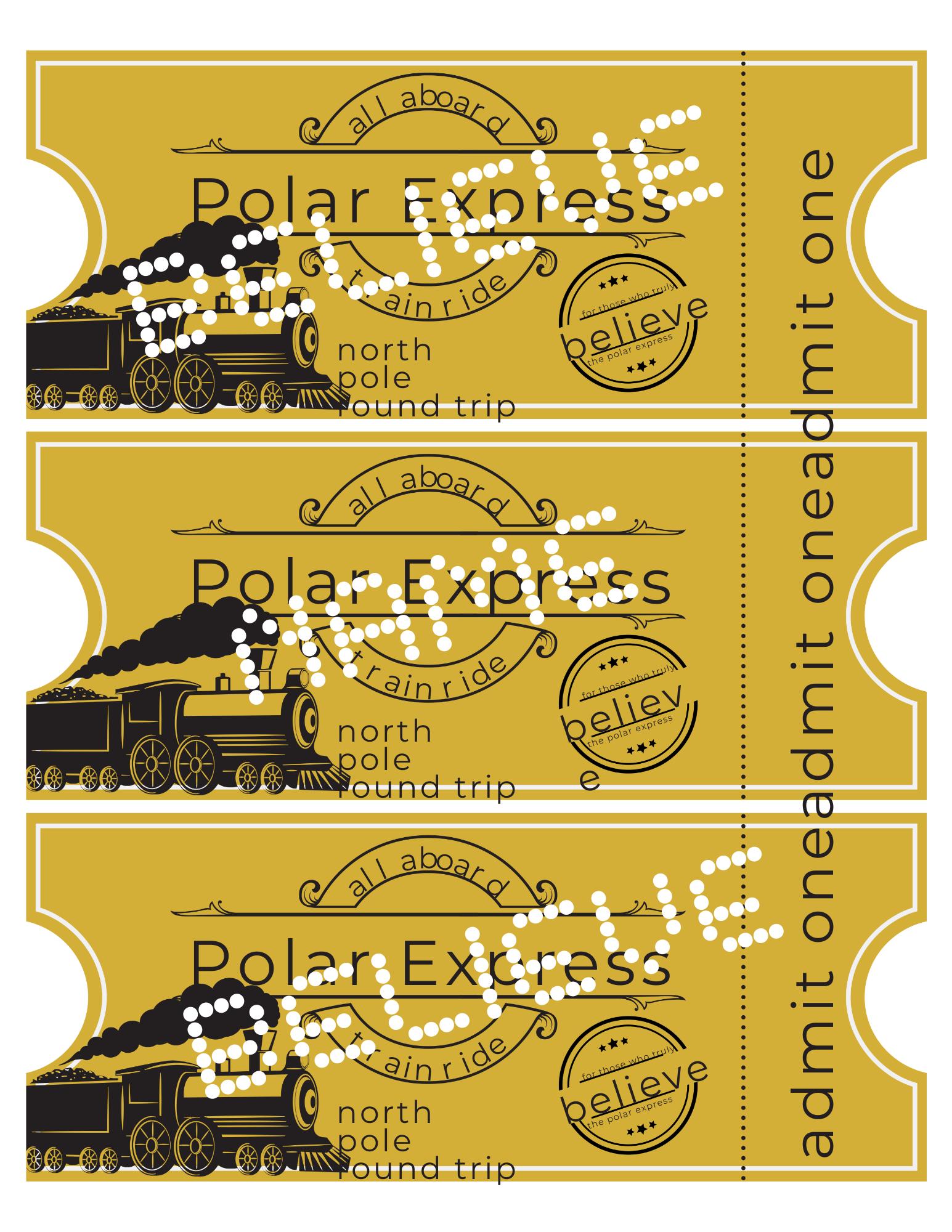 Personalized Printable Polar Express Train Ticket, the Polar Express ...