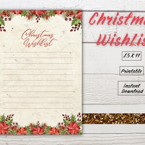 Printable Christmas Wish List,3 Designs.printable Christmaswish List ...
