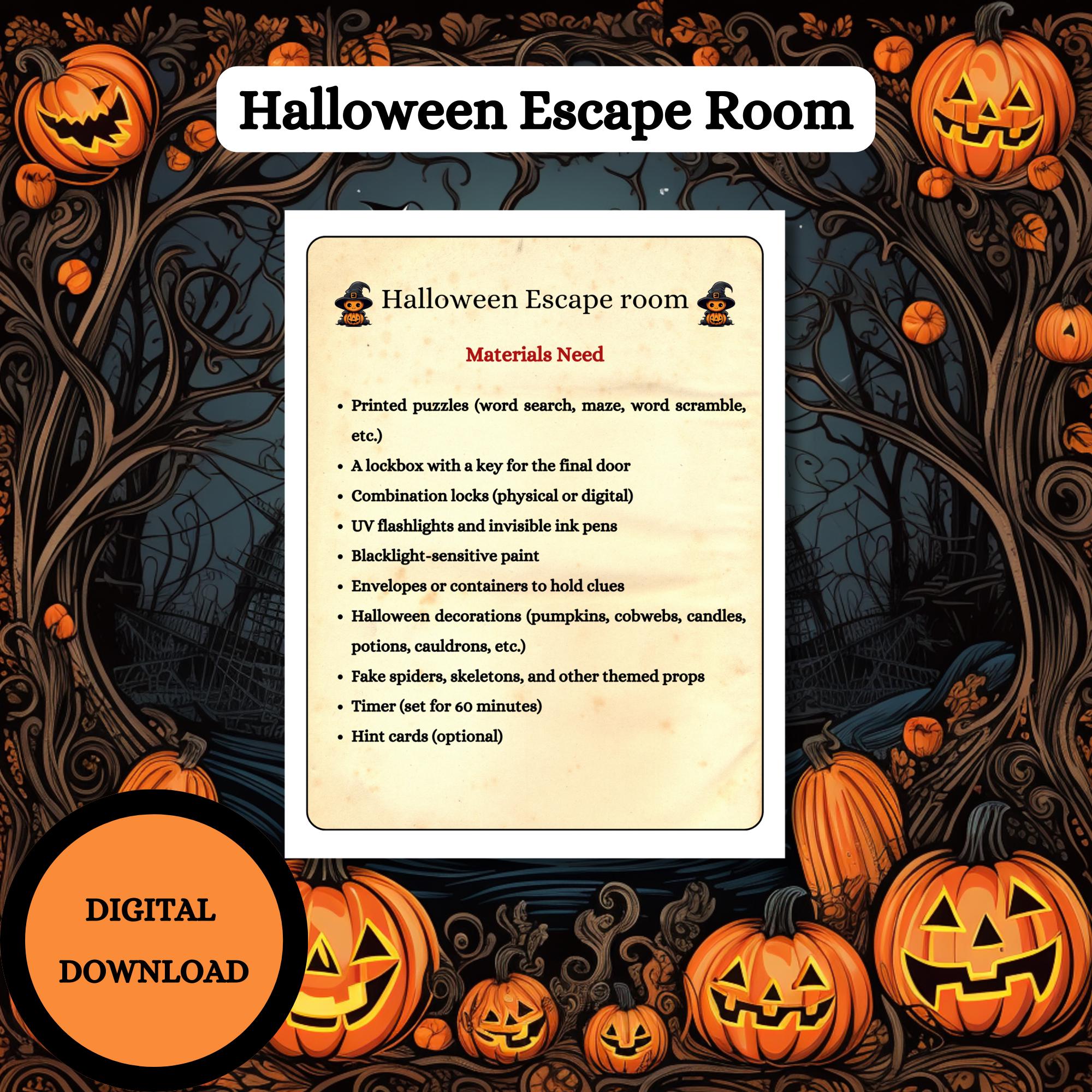 Halloween Escape Room Game | Printable Spooky Mystery (digital Download ...