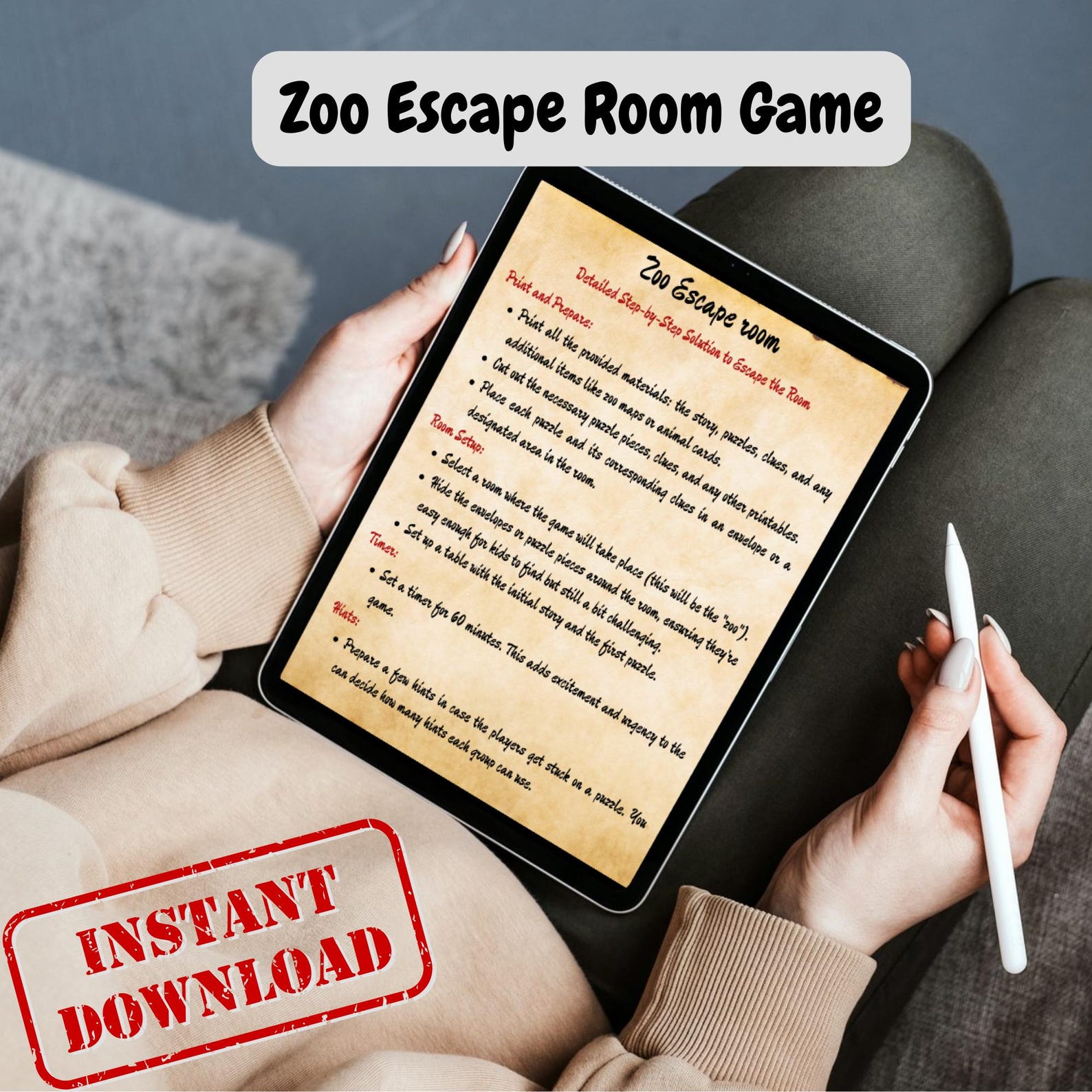 Zoo Escape Room, Zoo Theme Escape Room for Kids, Escape Room, Printable ...