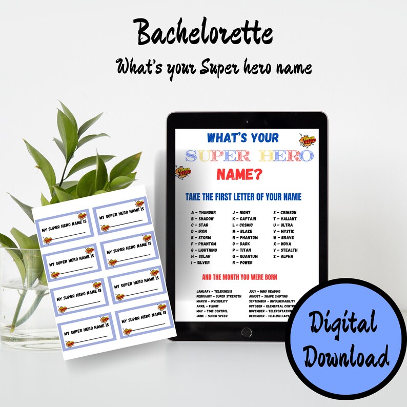 What’s Your Superhero Name Game - Fun Party and Event Activity, Super ...