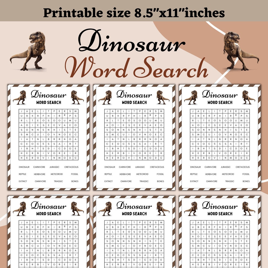 Dinosaur Word Search, Printable Dinosaur Words Search, School Activity ...