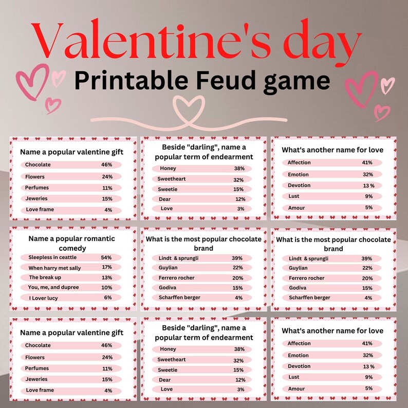 Valentine’s Day Feud Game | Couples Quiz Trivia Night | Family Feud ...