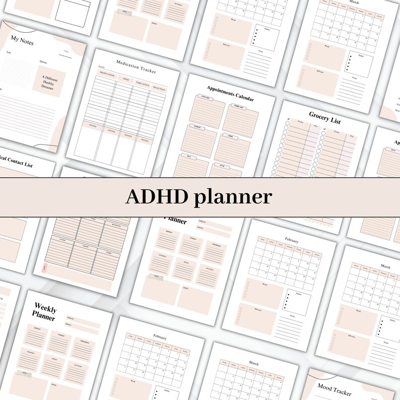 ADHD Planner | Printable Daily, Weekly, Monthly Productivity (PDF) - Etsy