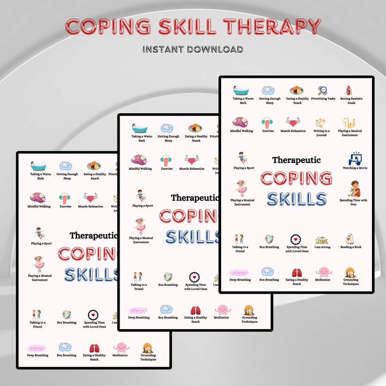 Printable Coping Skills Therapy Tool | Mental Health Poster | Anxiety ...