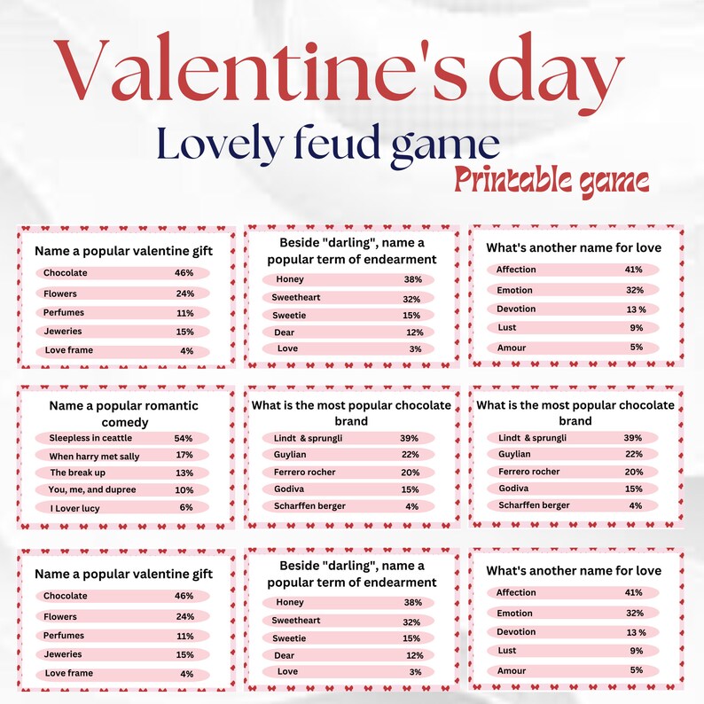 Valentine’s Day Feud Game | Couples Quiz Trivia Night | Family Feud ...