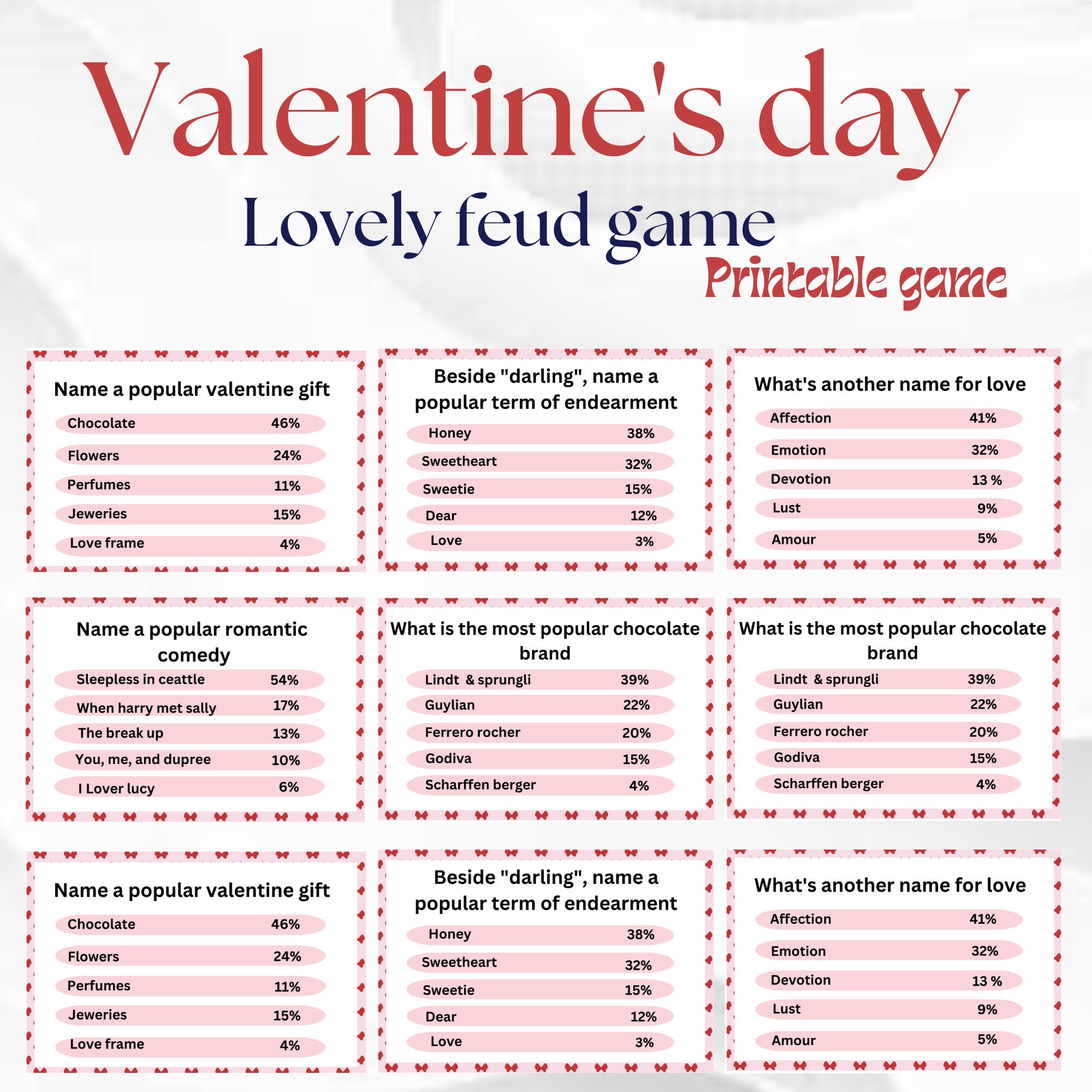 Valentine’s Day Feud Game | Couples Quiz Trivia Night | Family Feud ...