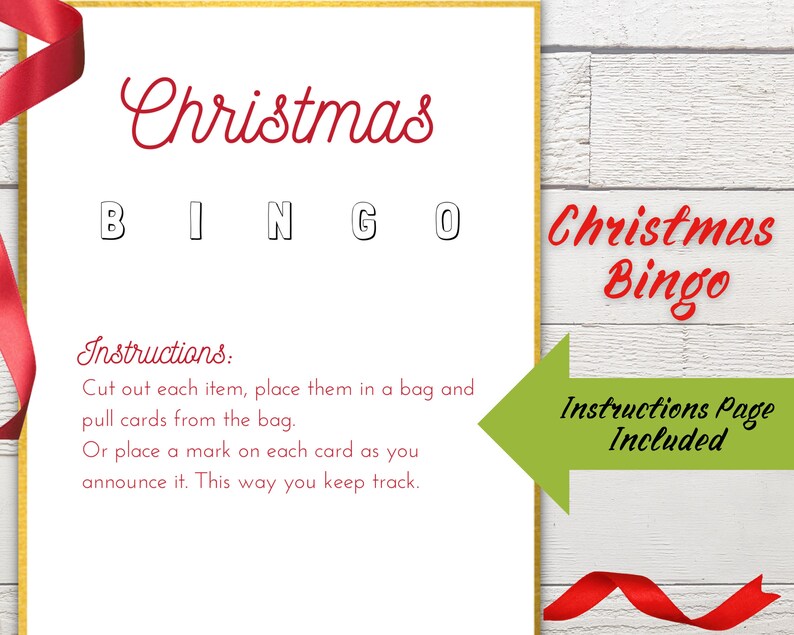 Printable Christmas Bingo Game, 250 Unique Christmas Bingo Cards for ...