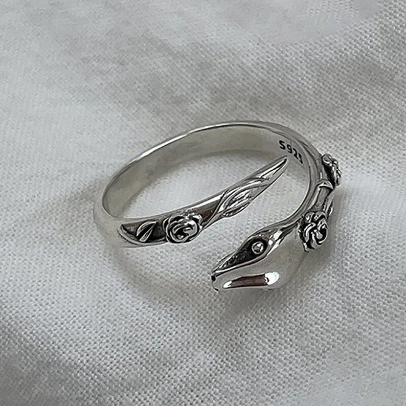 Handmade Serpent Snake Ring Adjustable Animal Nature Inspired Jewelry ...