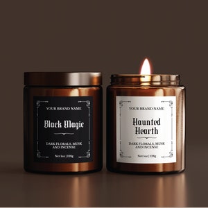 Custom Halloween Candle Label Template Witchy Label Candle Printable ...