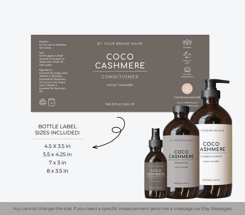 Minimalistic Cosmetic Label Product Template Body Butter Label Template ...