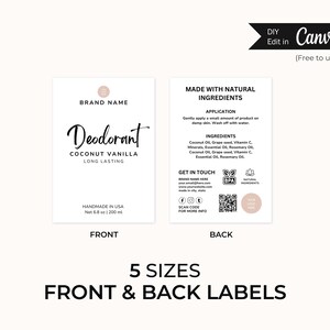 Printable Deodorant Label for Beauty and Skincare Product Label Custom ...