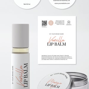 Custom Lip Balm Label Canva Lip Gloss Label Natural Cosmetic Label ...