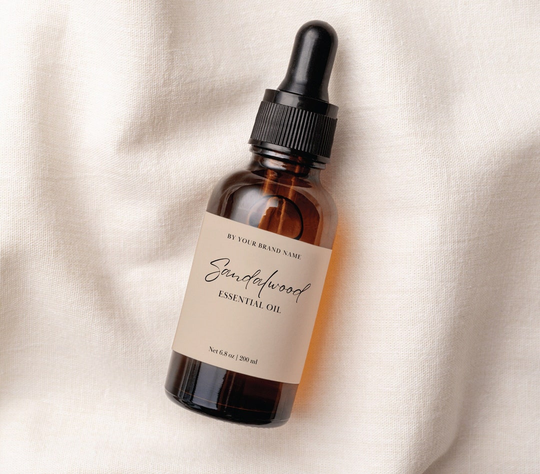Essential Oil Label Template Oil Bottle Label Canva Dropper Bottle ...