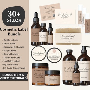 Editable Cosmetic Label Template Branding Kit DIY Cosmetic Bundle Label ...