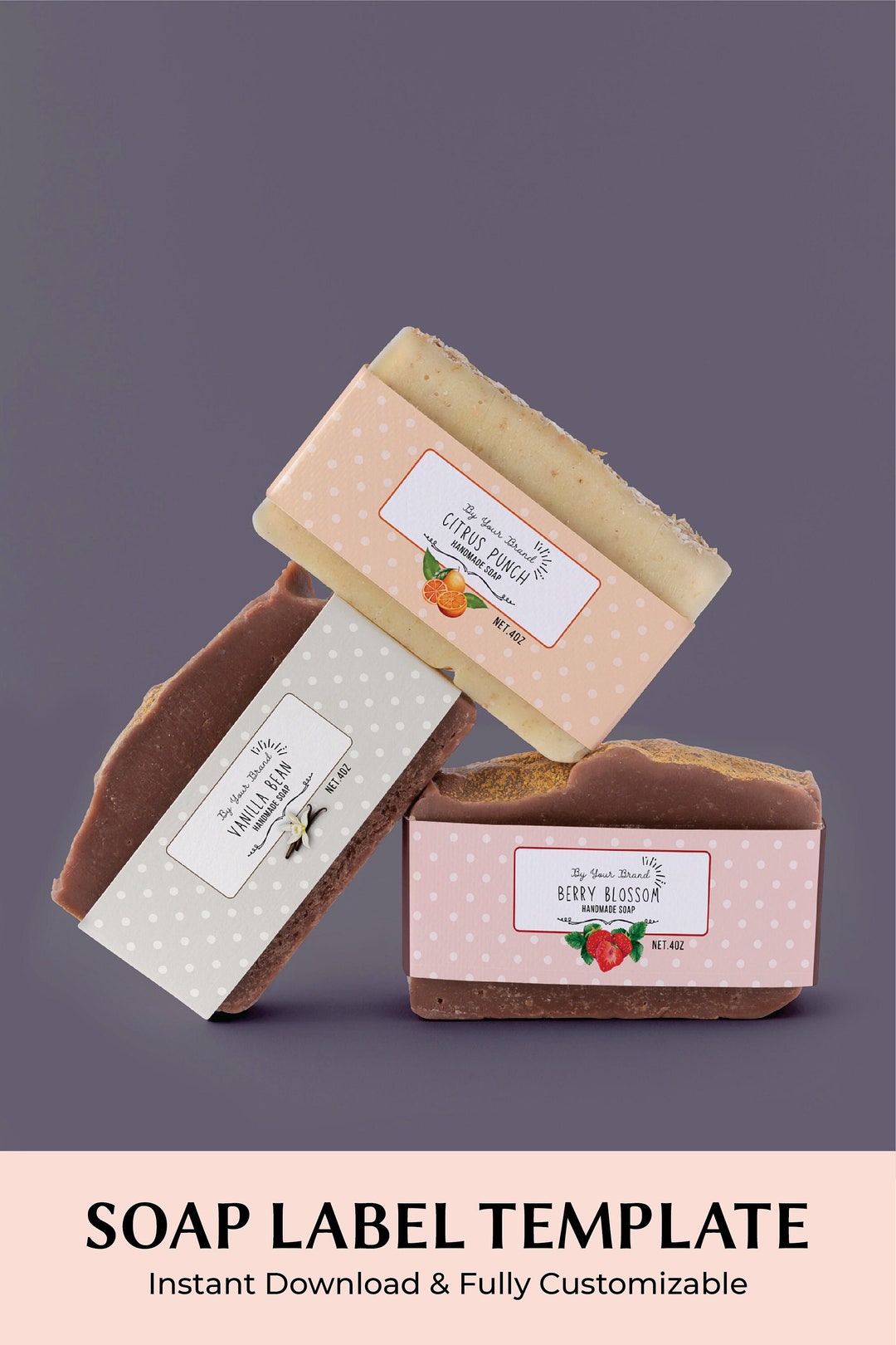 Custom Soap Label Template Canva Soap Bar Sticker Wrap Soap - Etsy