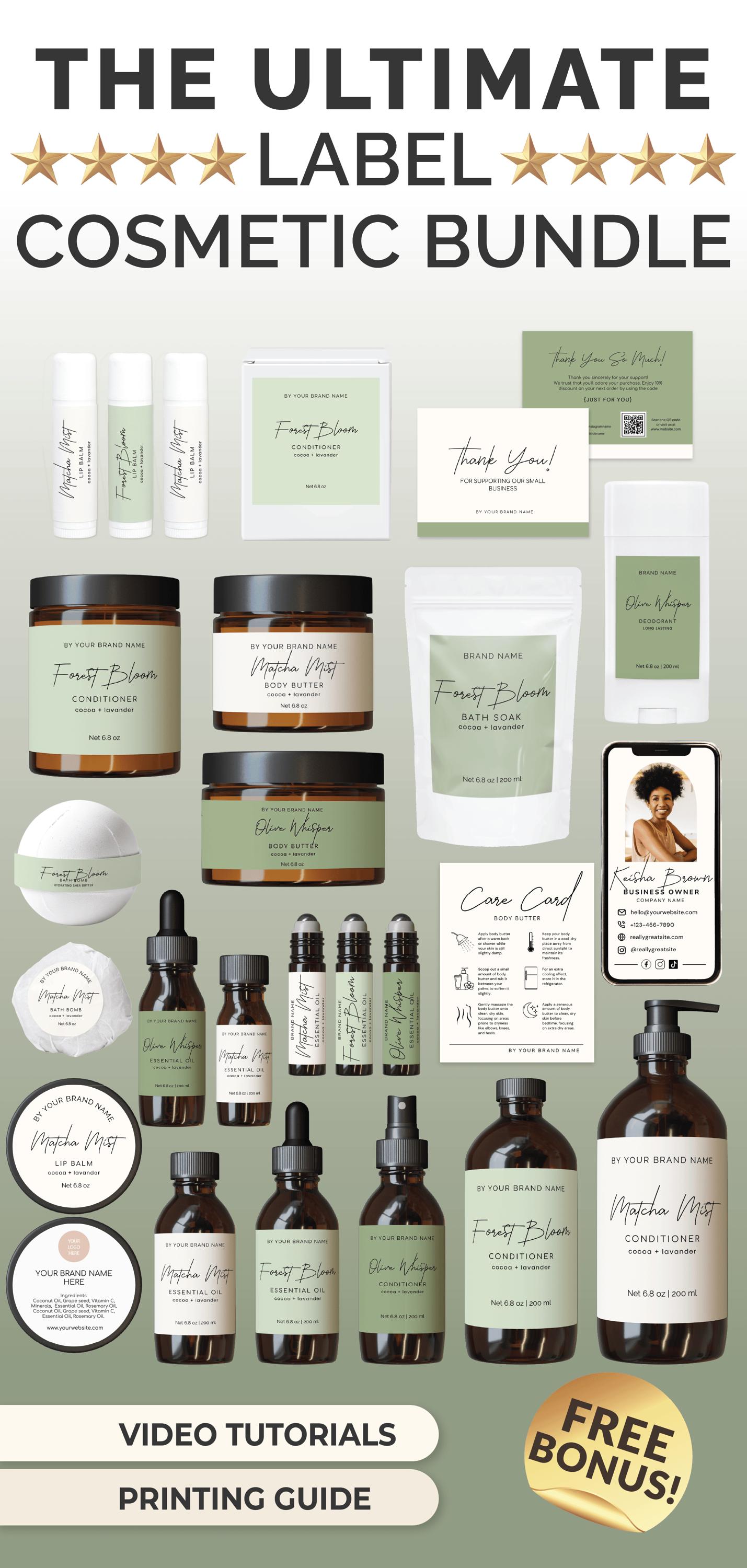Cosmetic Label Template for Skin Care Natural Products Cosmetic Label ...