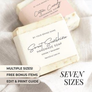 Bar Soap Label Template Soap Label Canva Soap Sticker Bridal Soap Bar ...