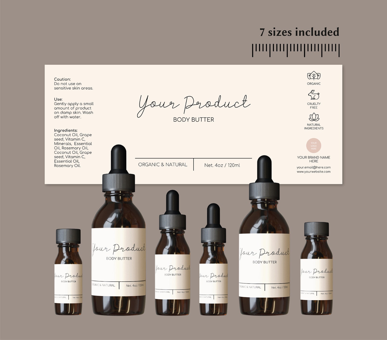 Essential Oil Bottle Label Template Minimalistic Label Body Oil Label ...