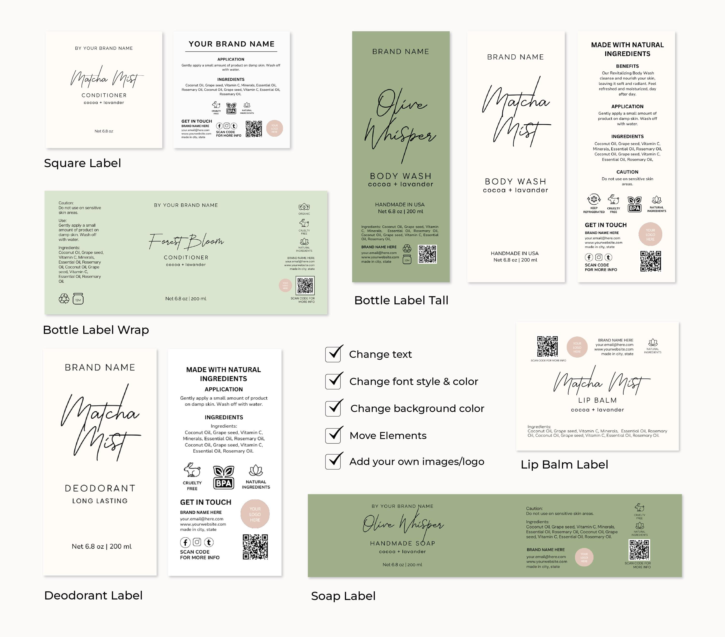 Cosmetic Label Template for Skin Care Natural Products Cosmetic Label ...