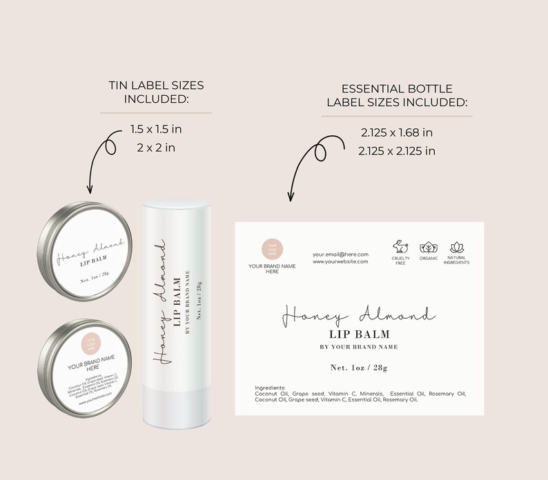 Minimalistic Cosmetic Label Bundle Body Butter Label Body - Etsy
