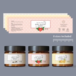 Fun Body Butter Jar Label Template Body Scrub Jar Label Wrap Around Jar ...