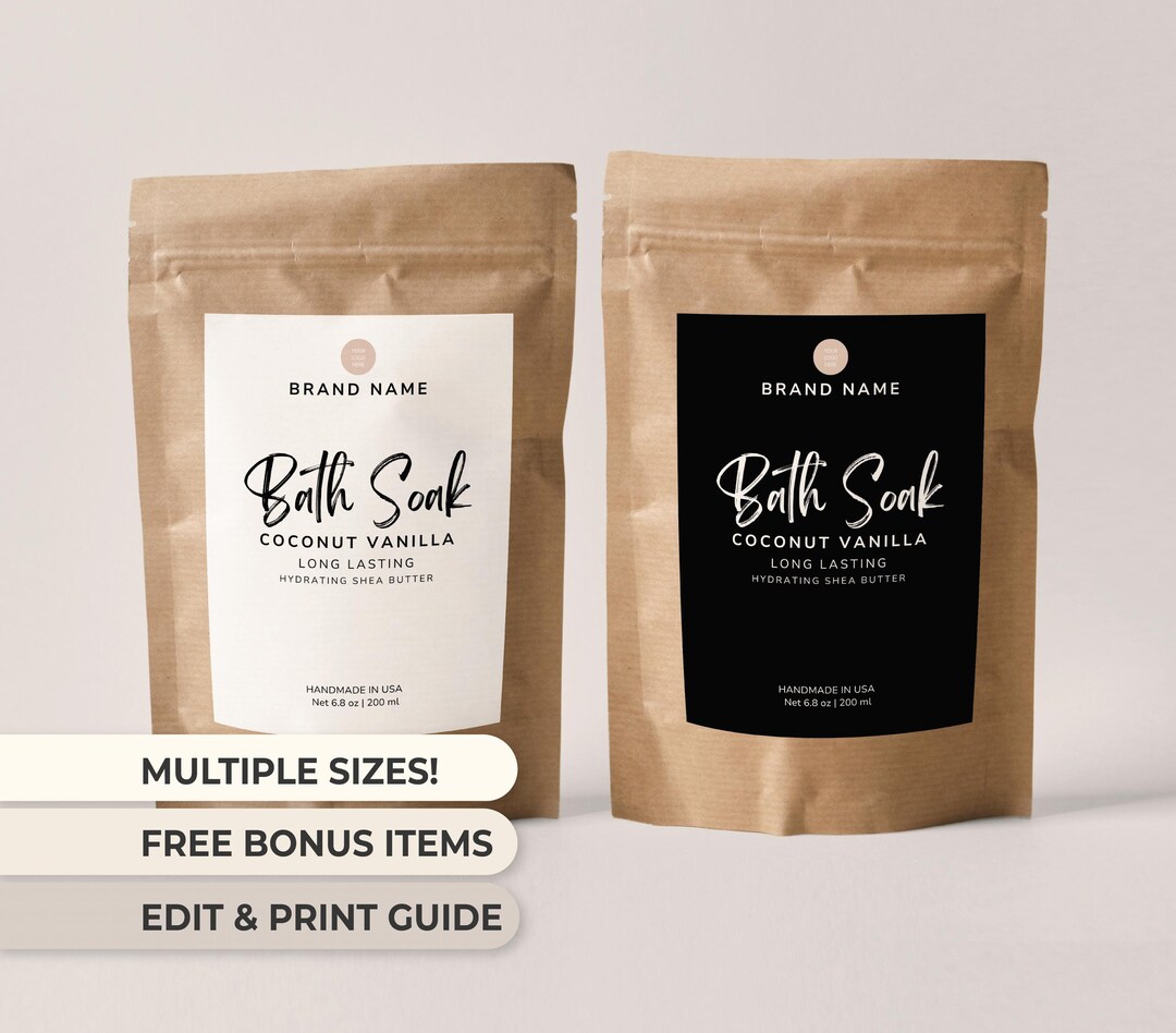 Bath Salt Label Design Bath Salt Packaging Herbal Salt Pouch Label ...