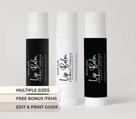 Chapstick Label Size