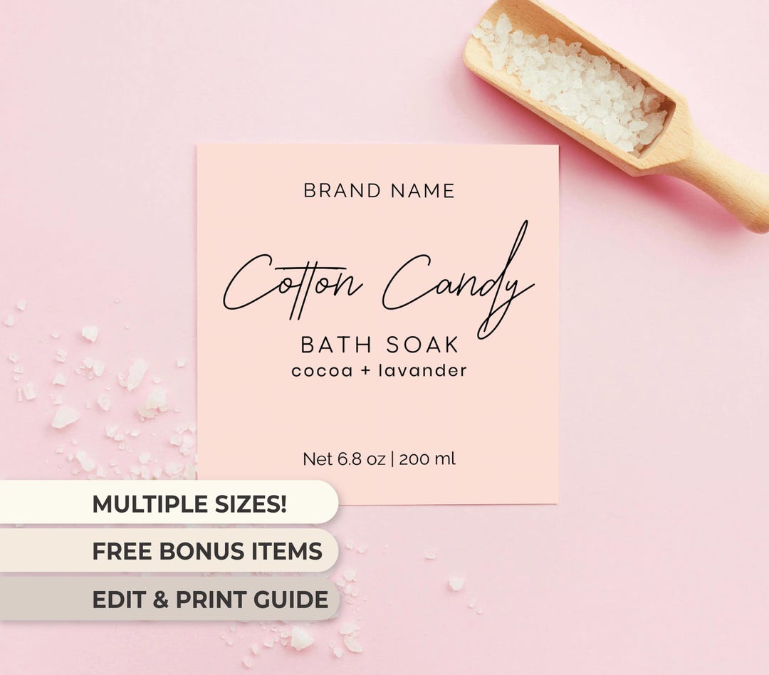 Pouch Label Template Bath Salt Label Printable Pouch Label Packaging ...