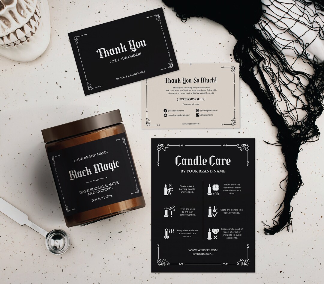 Halloween Candle Label Bundle Spooky Candle Sticker Gothic Label Candle ...