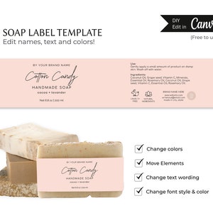 Custom Soap Label Sticker Soap Bar Wrap Label Soap Label Printable Bar ...