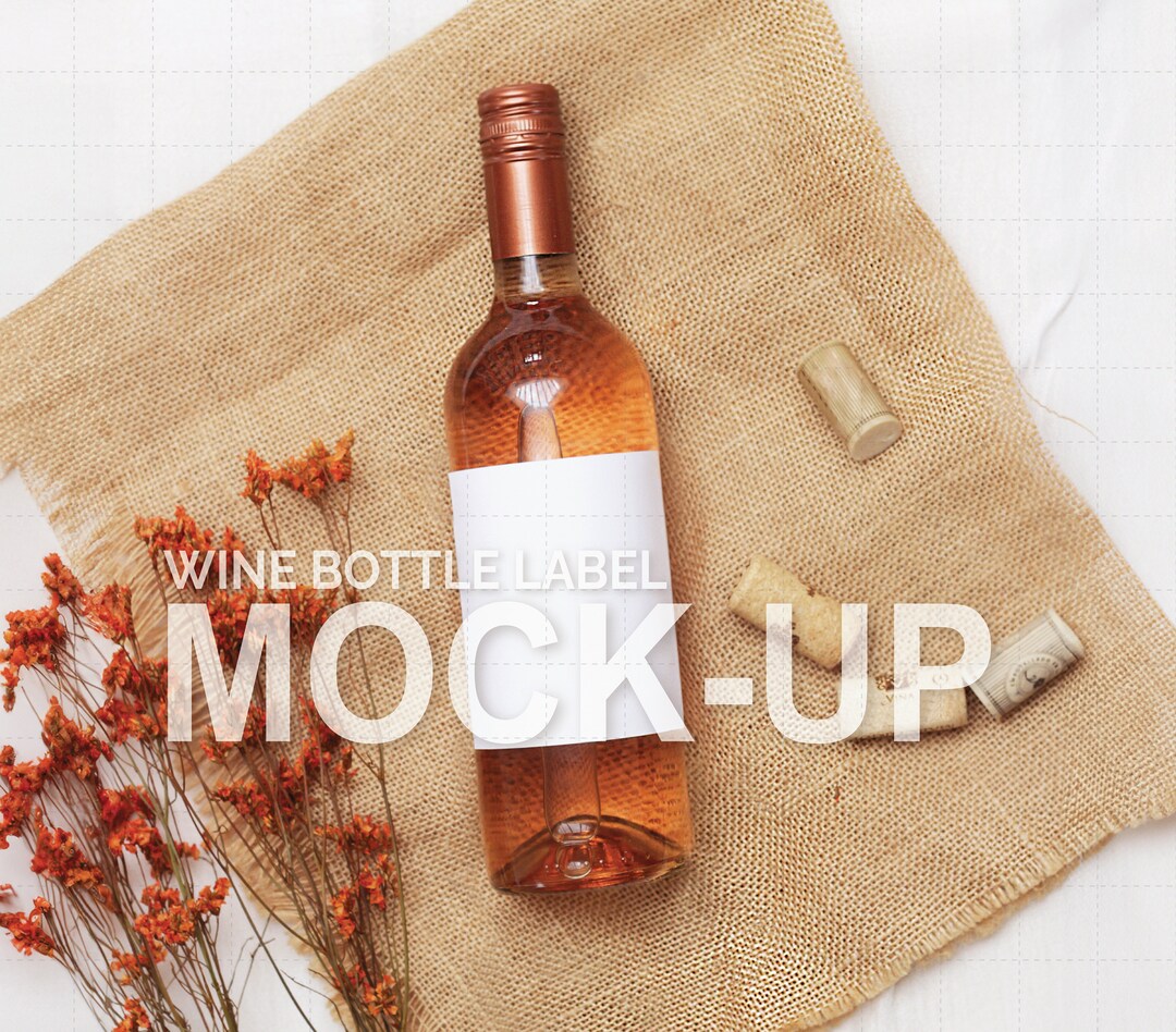Wine Bottle Label Mock up Wine Label Mockup Wine Bottle White Label ...