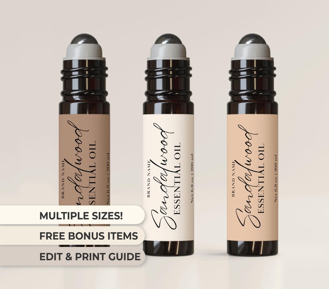 Aromatherapy Label Custom Roller Bottle Label Essential Oil Roller ...