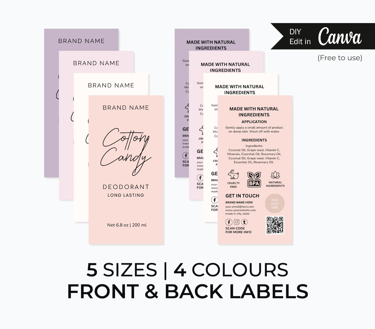 Deodorant Label Template Deodorant Sticker Label Deodorant Packaging ...