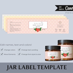 Fun Body Butter Jar Label Template Body Scrub Jar Label Wrap Around Jar ...